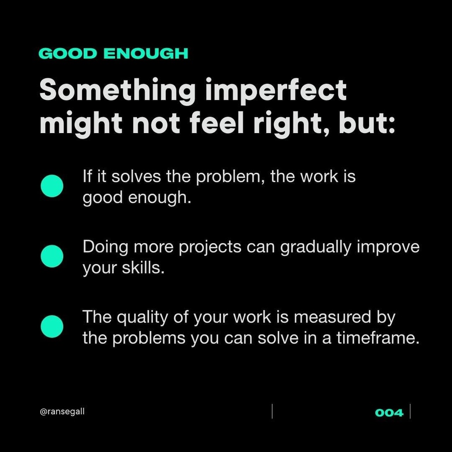 Perfect vs Good enough - Visualizem