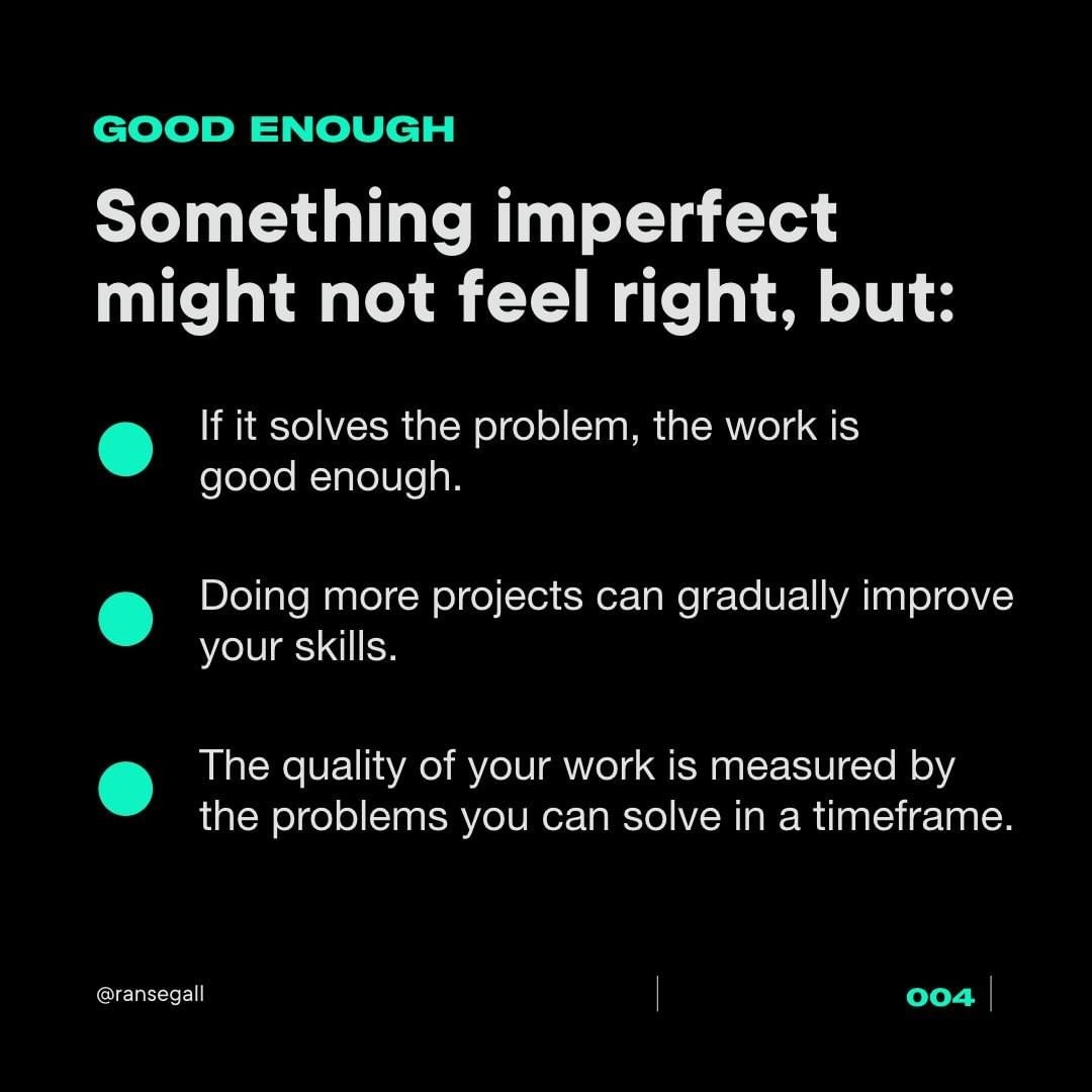 Perfect vs Good enough - Visualizem